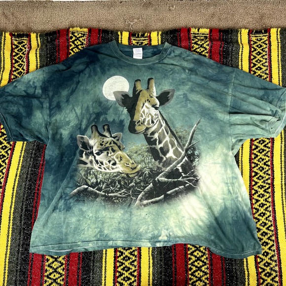 The Mountain | Shirts | Vintage 999 The Mountain Giraffe Green Tye Dye ...